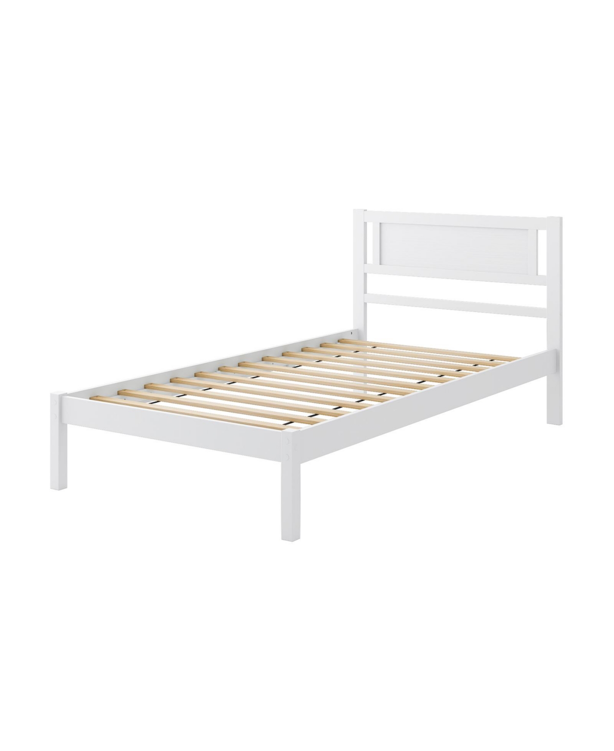 Click here for Wood Bed Frame with Headboard and Sturdy Wooden Sl... prices