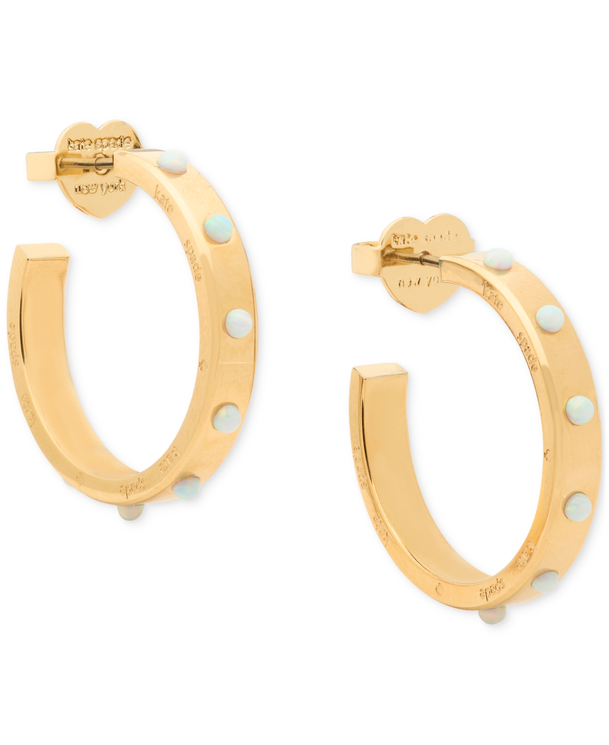 Click here for Kate Spade New York Set In Stone Gold-Tone Hoop Ea... prices