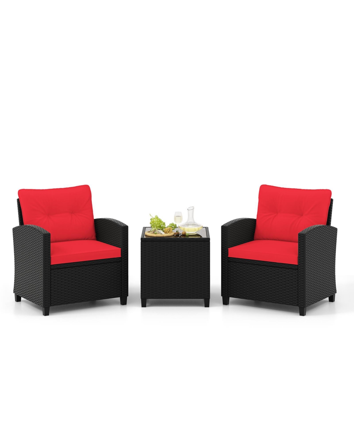 Click here for 3 Pieces Patio Furniture Set with Tempered Glass C... prices