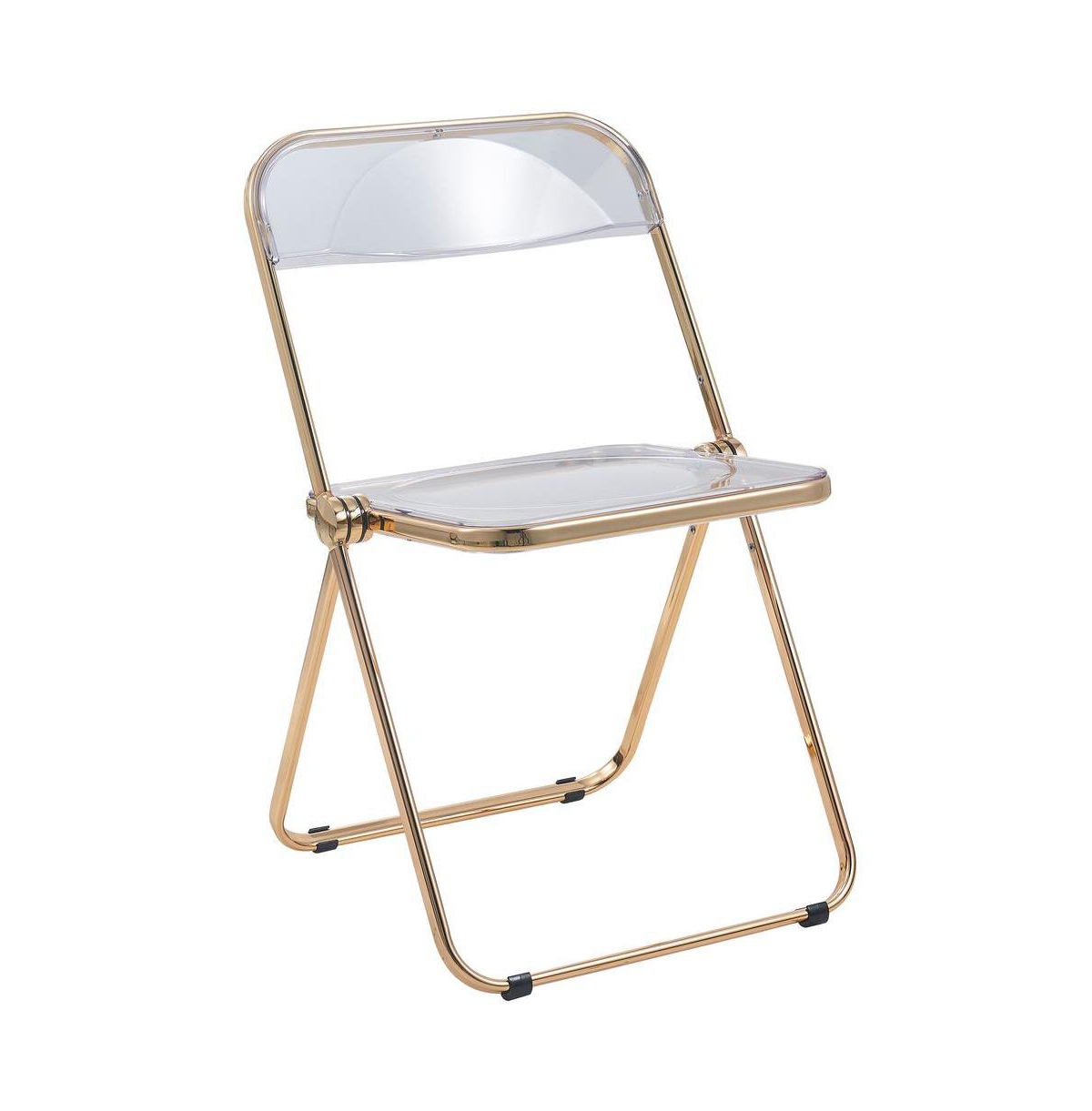 Click here for Lawrence Acrylic Folding Chair With Gold Metal Fra... prices