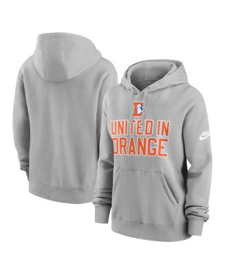Nike Women's Heather Gray Denver Broncos Club Logo Pullover Hoodie - Macy's