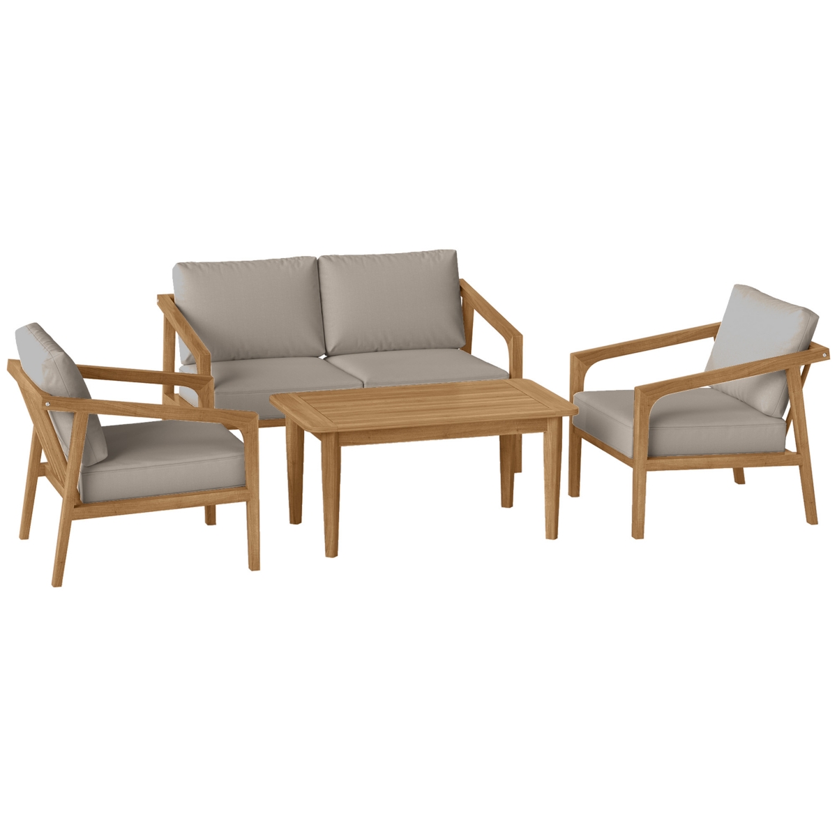 Click here for Outsunny 4 Pieces Acacia Wood Patio Furniture Set... prices
