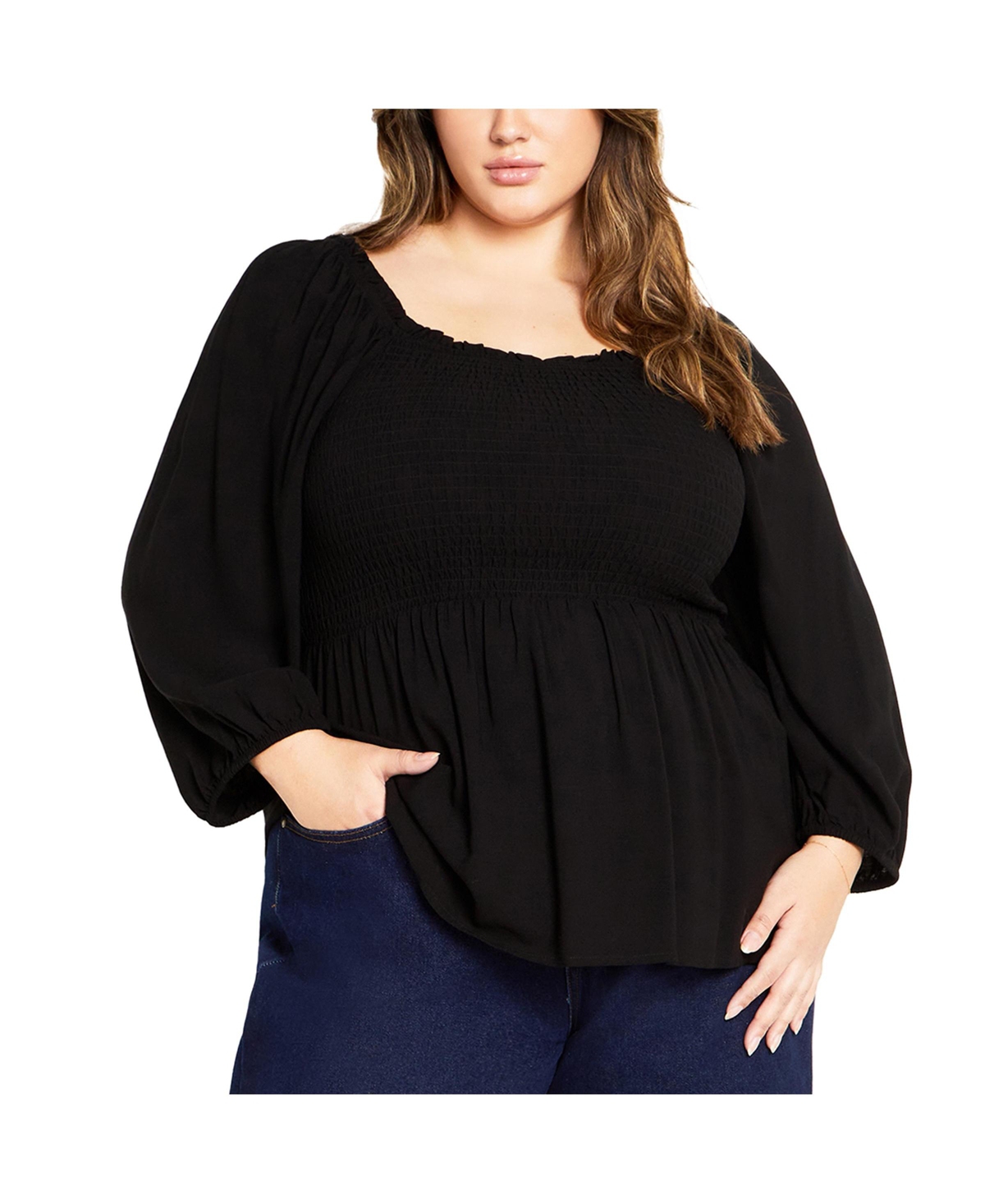 Click here for Plus Size Poppy Top - Black prices