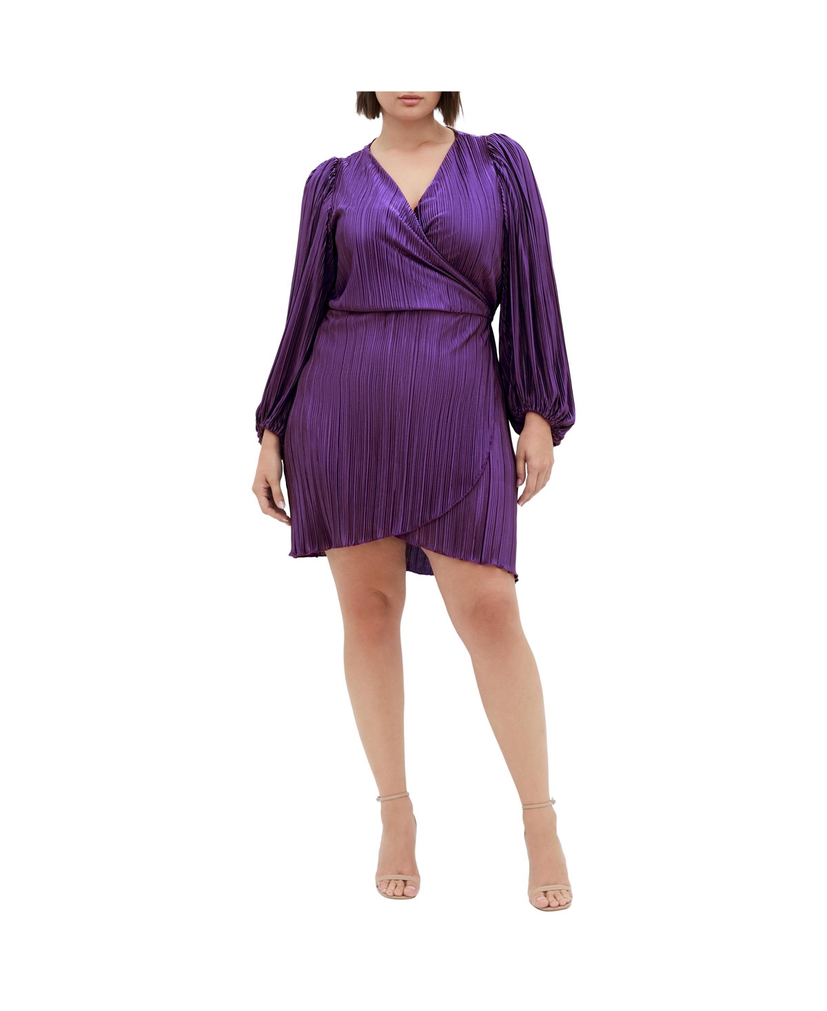 Click here for City Chic Plus Size Kira Dress - Royal purple prices