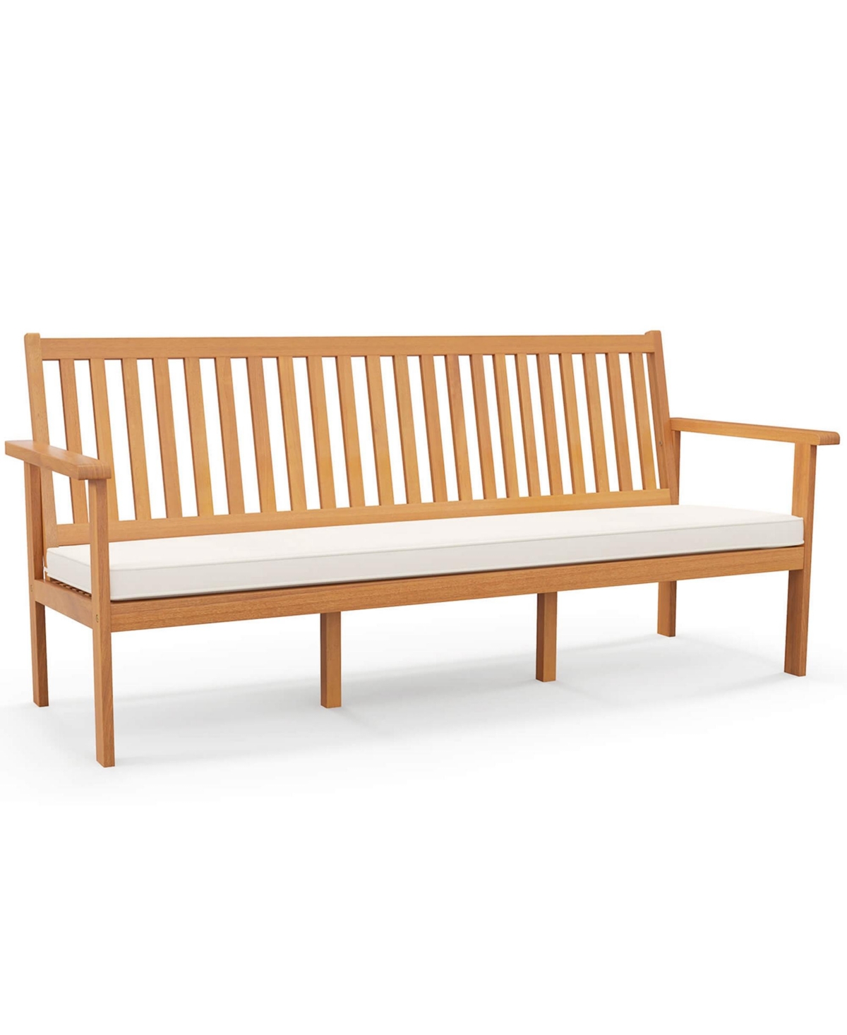 Click here for Outdoor 3-Seat Wood Bench 64 Inches Extra Long Aca... prices