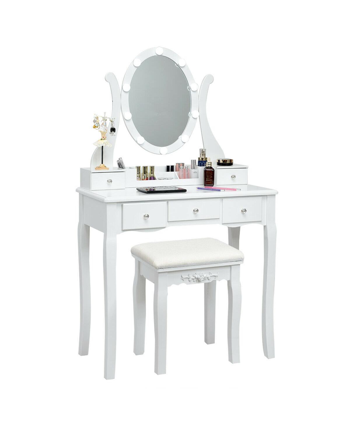 Click here for 10 Dimmable Lights Vanity Table Set with Lighted M... prices