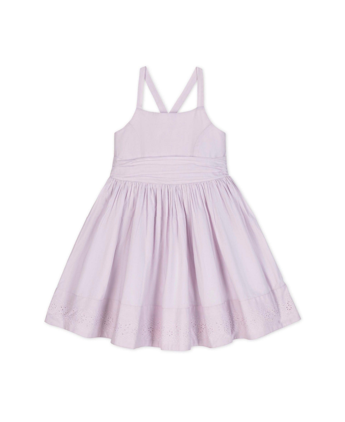 Hope & Henry Baby Girls Heirloom Organic Sleeveless Special Occasion Sundress with Bow Back Detail and Embroidery - Light lavender