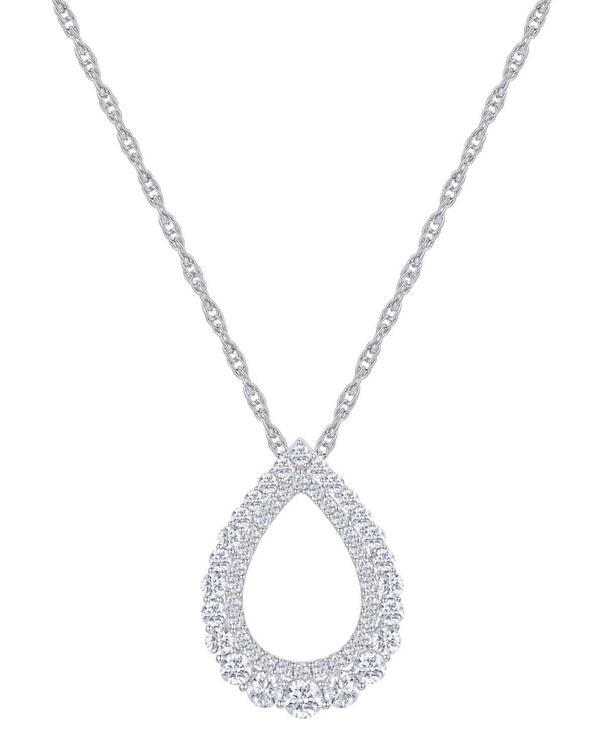 Click here for Diamond Open Teardrop Pendant Necklace (3/4 ct. t.... prices