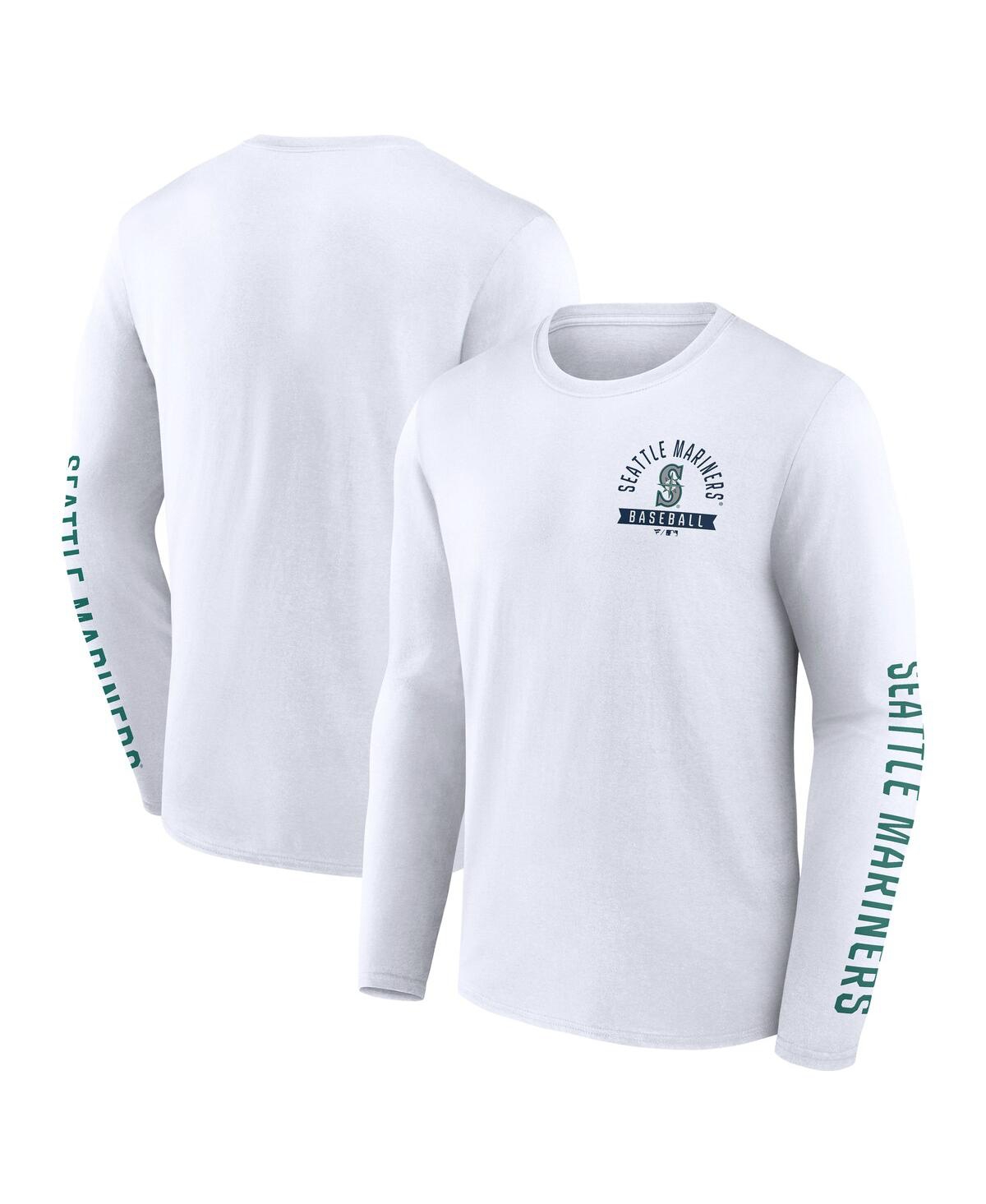 Click here for Fanatics Mens White Seattle Mariners Press Box Lon... prices