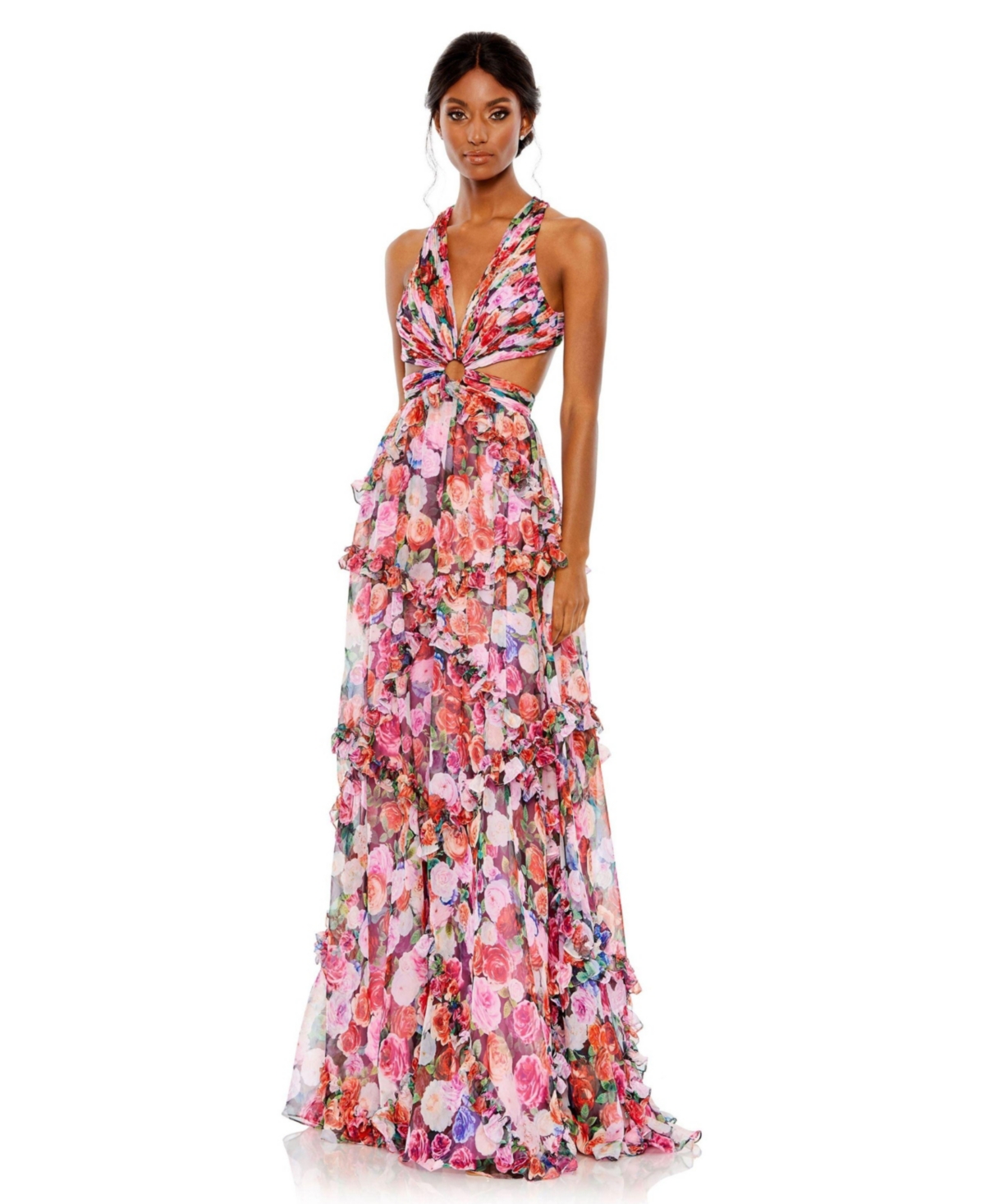 Click here for Mac Duggal Womens Ruffled Cut Out Sleeveless Gown... prices