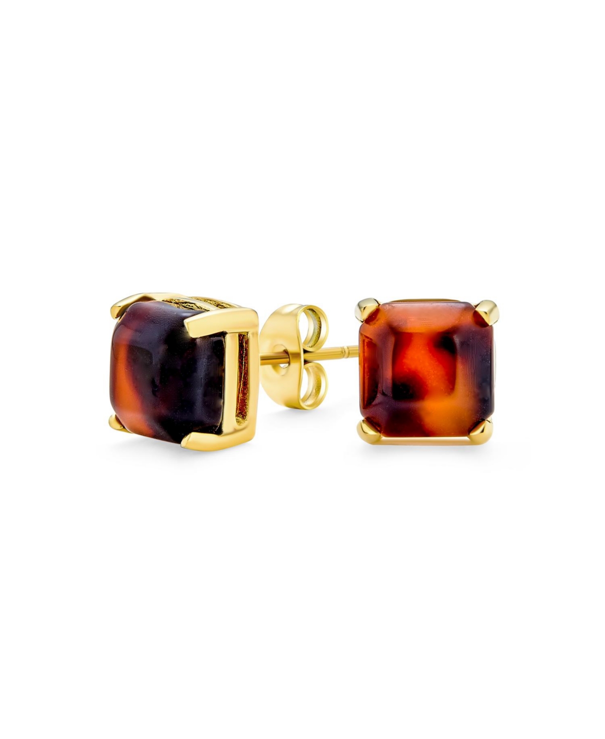 Click here for Bling Jewelry Brown Cushion Square Acrylic Tortois... prices