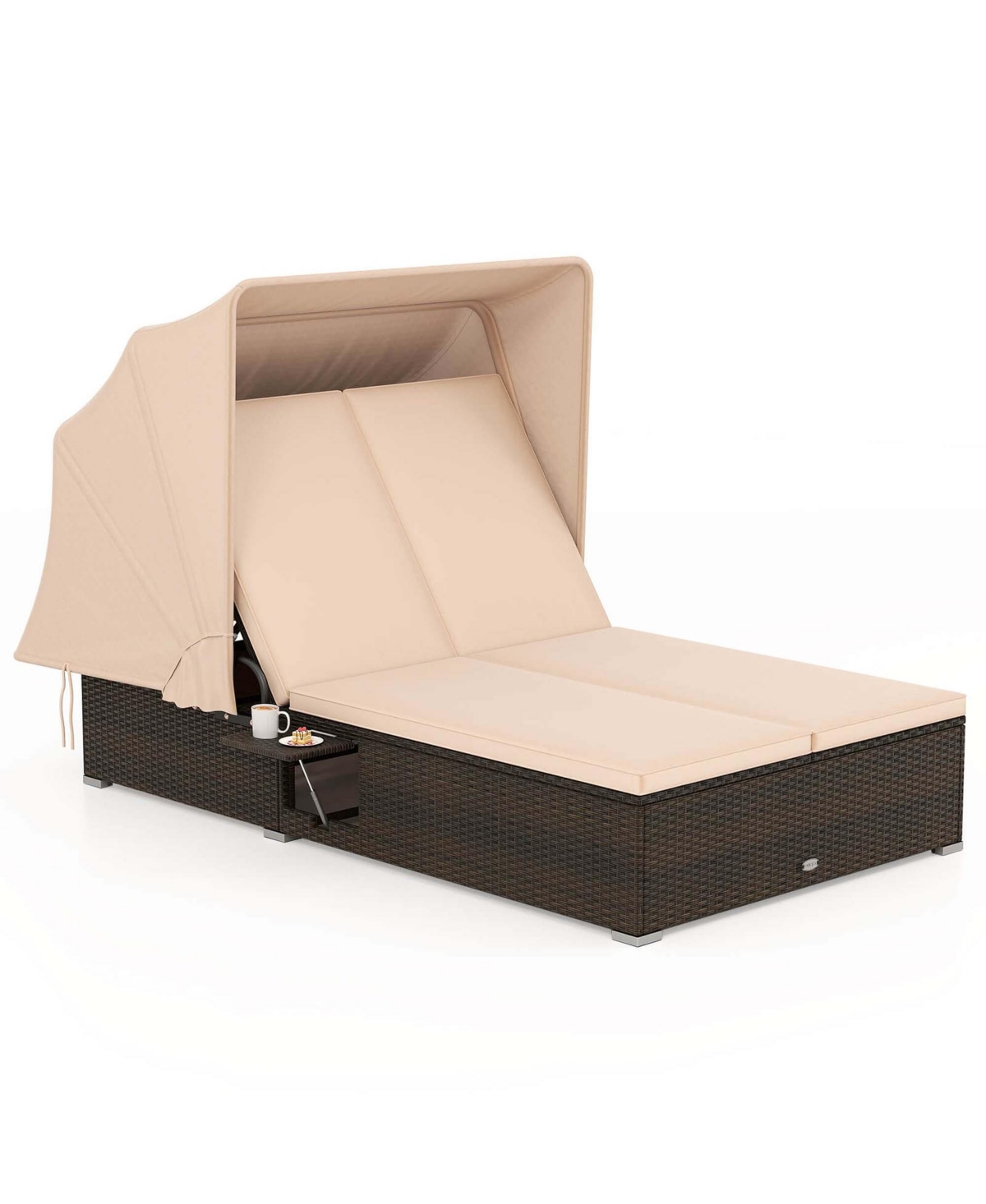 Click here for 2-person Rattan Lounge Bed with Retractable Canopy... prices