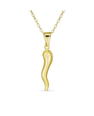 Bling Jewelry Simple Italian Chili Pepper Horn Amulet Pendant Necklace ...