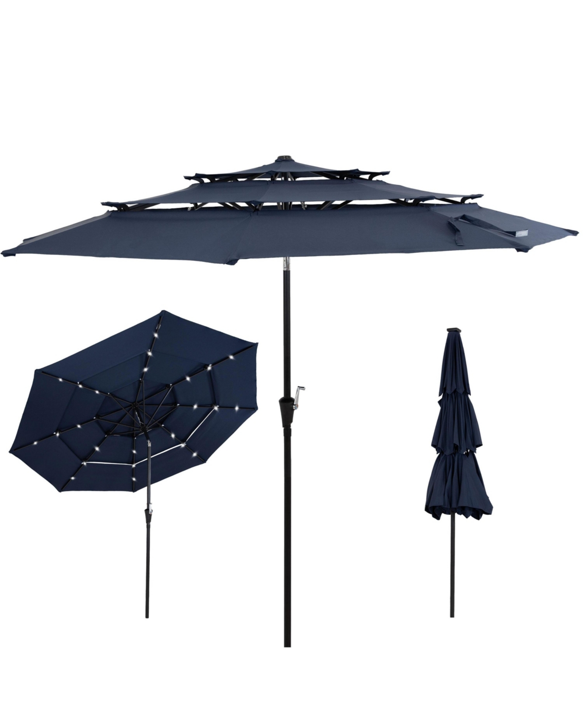 Click here for 3-Tier Outdoor Patio Umbrella with Polyester Canop... prices