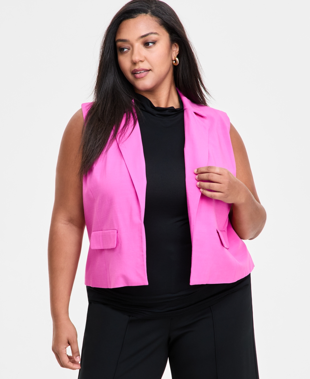 Click here for Bar Iii Trendy Plus Size Cropped Vest  Exclusively... prices