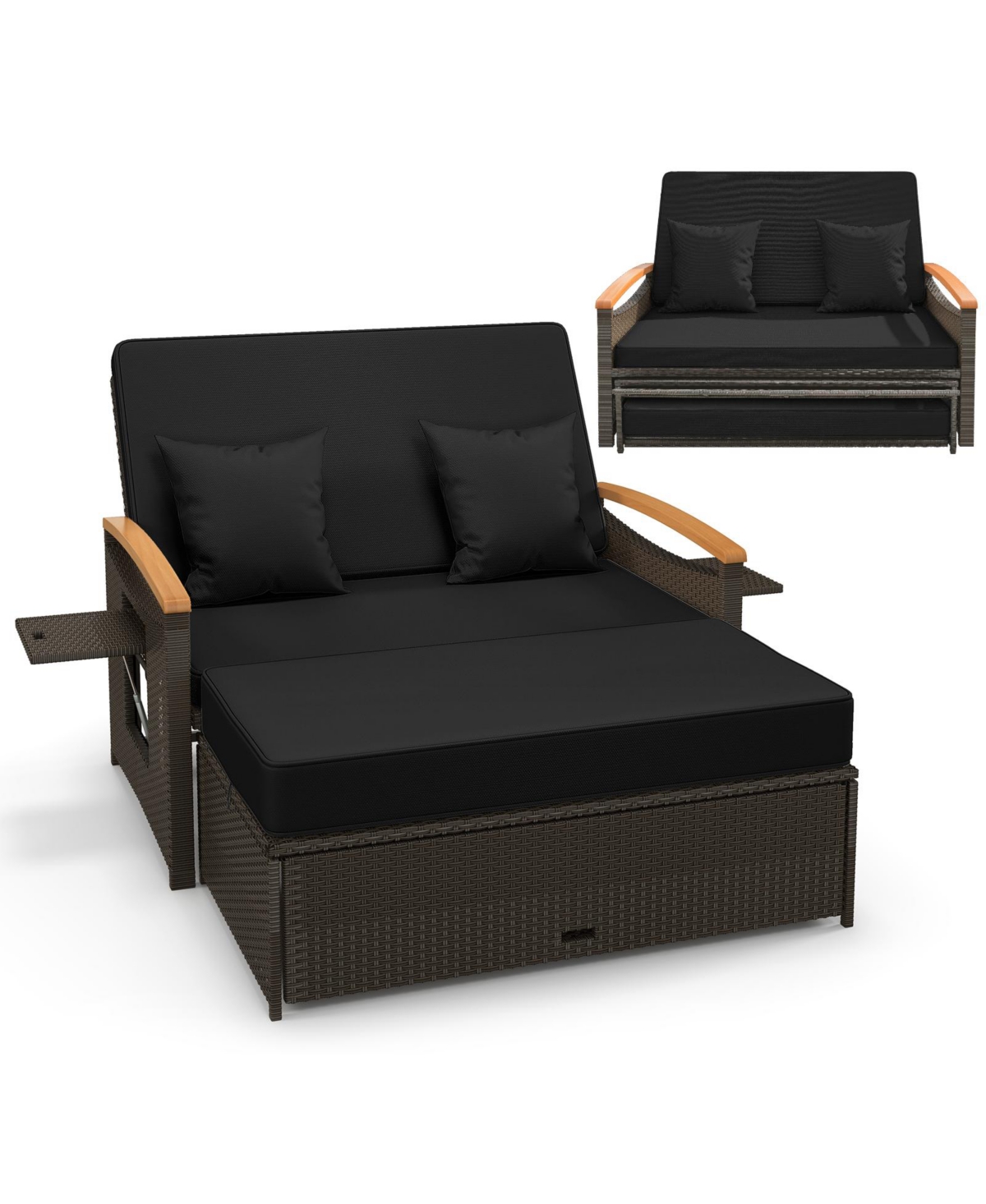 Click here for Outdoor Wicker Daybed with Folding Panels and Stor... prices