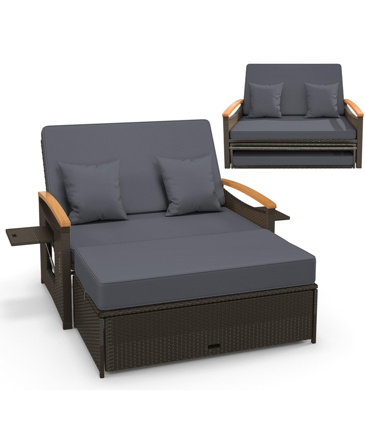 Click here for Outdoor Wicker Daybed with Folding Panels and Stor... prices