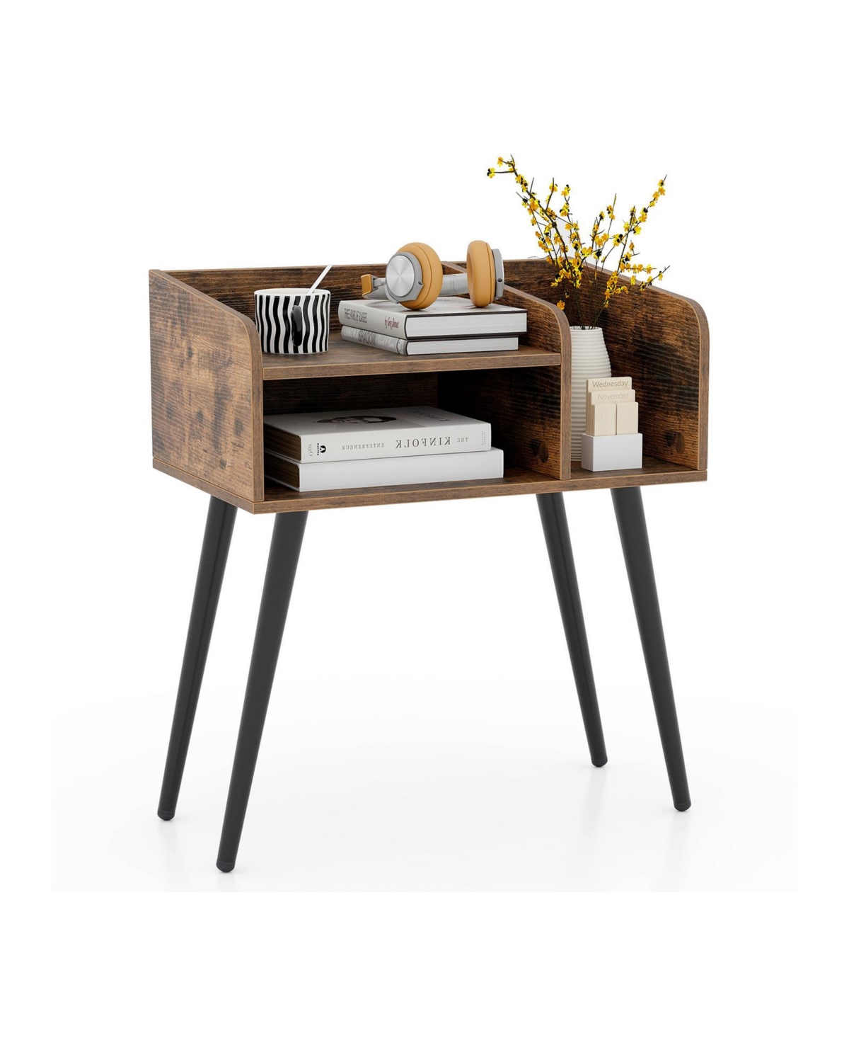 Click here for Mid Century Modern Nightstand with Open Shelves fo... prices