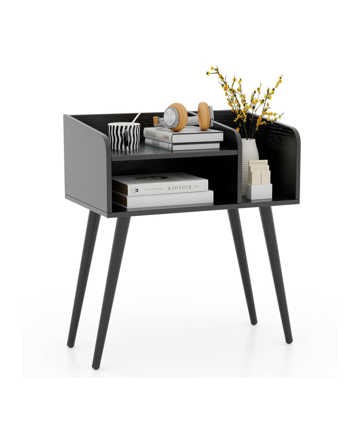 Click here for Mid Century Modern Nightstand with Open Shelves fo... prices