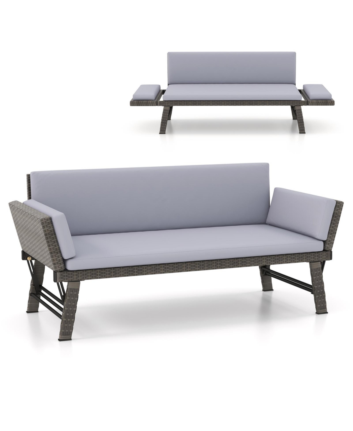 Click here for Outdoor Convertible Sofa Daybed with Adjustable Ar... prices