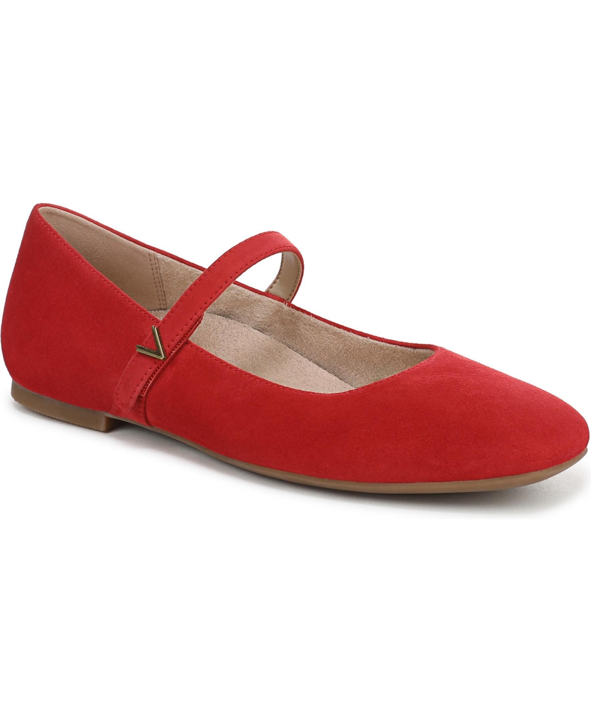 Vionic Womens Alameda Mary Jane Flats - Red suede