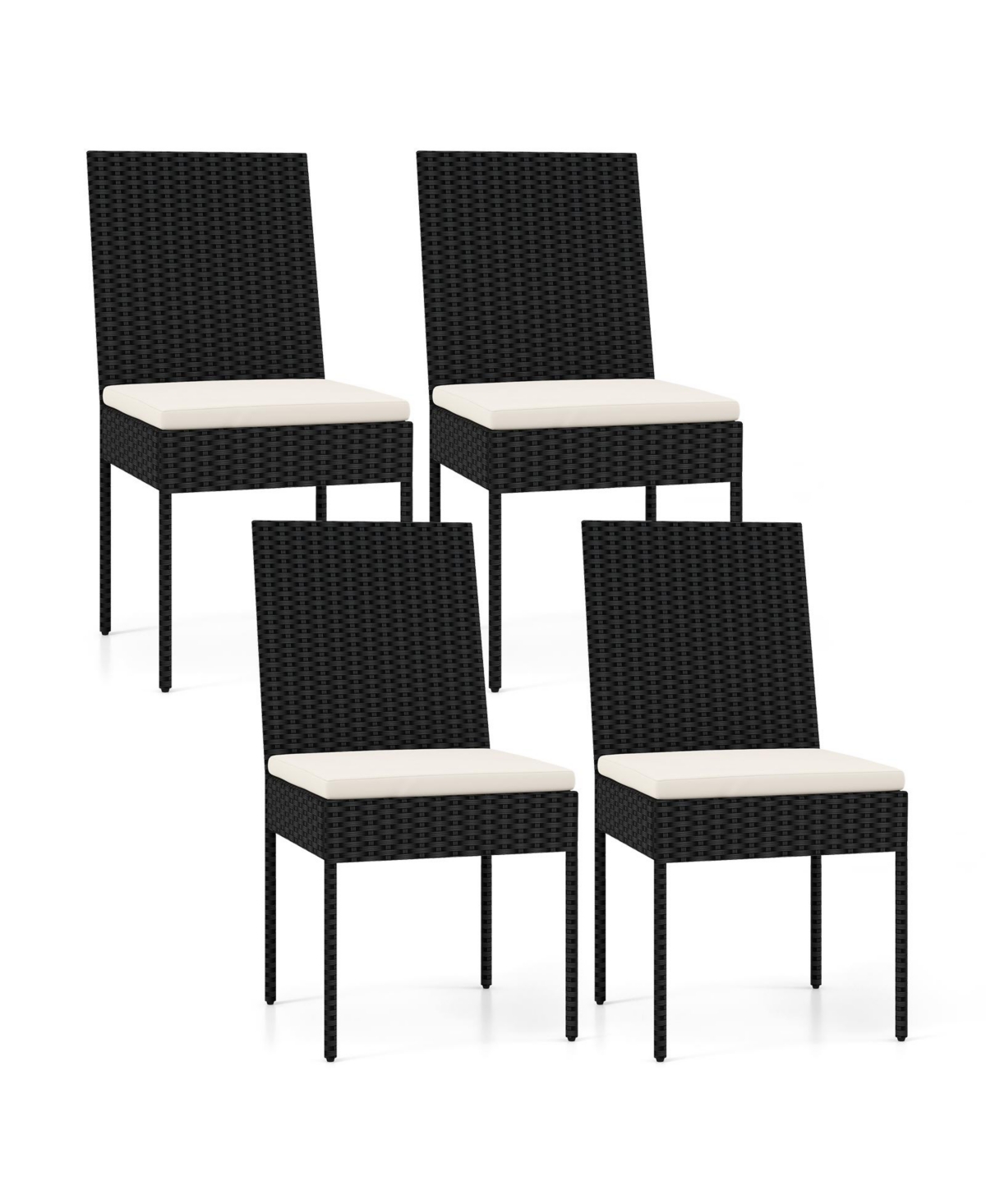 Click here for Pe Wicker Patio Chairs Set of 4 with Cushions for... prices