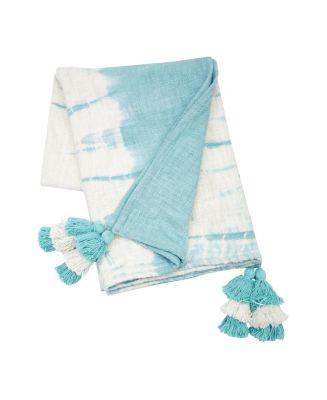 C&F Home Buckroe Surf Light Blue & White Ombre Cotton Accent Throw, 50 ...