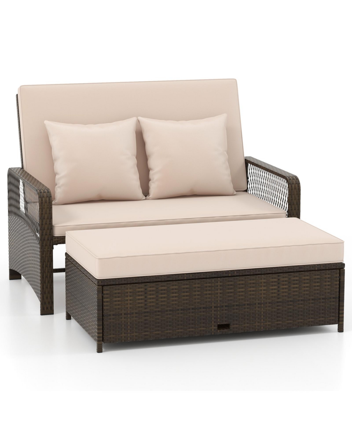 Click here for Patio Adjustable Wicker Daybed with 4-Level Backre... prices