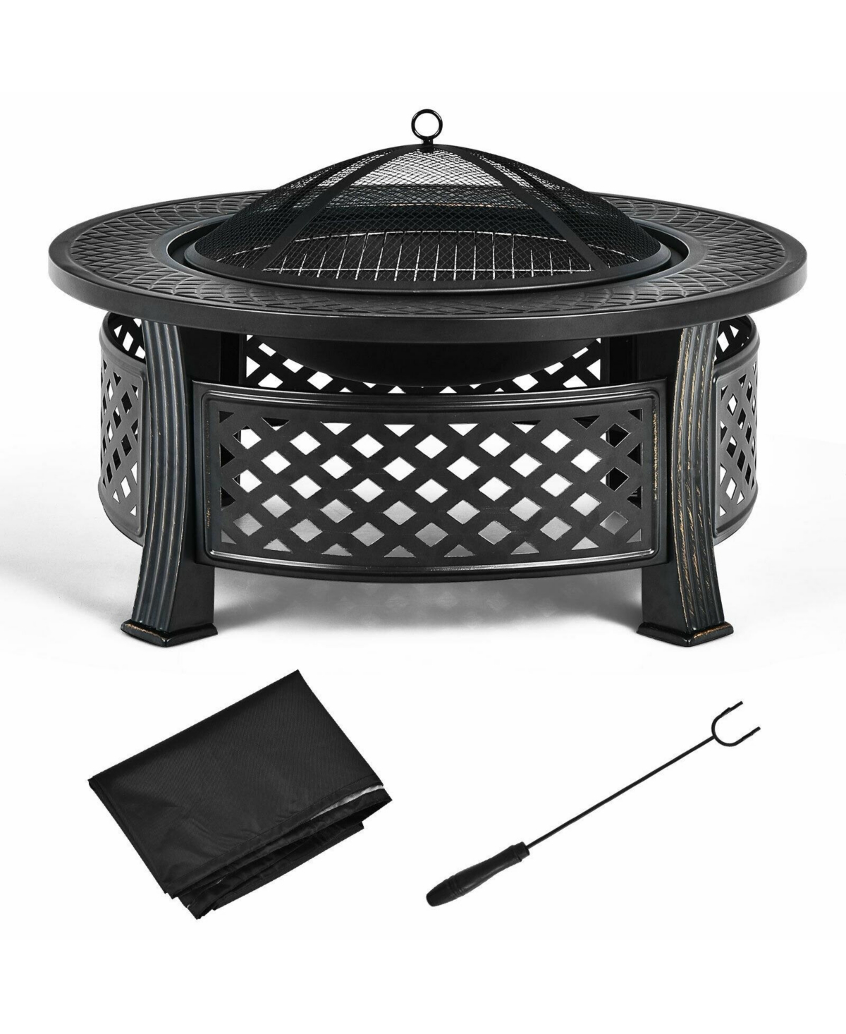 Click here for Outdoor Fire Pit with Bbq Grill and High-Temp Resi... prices