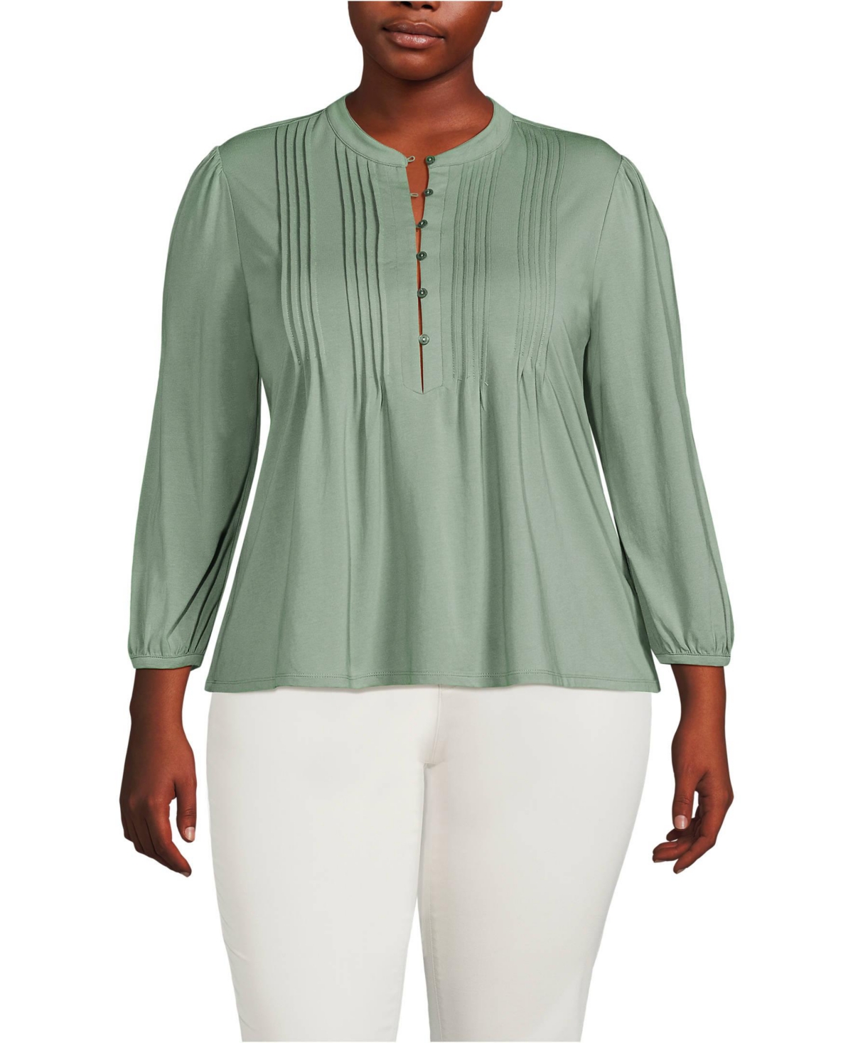 Click here for Lands End Plus Size Lightweight Jersey Button Pint... prices