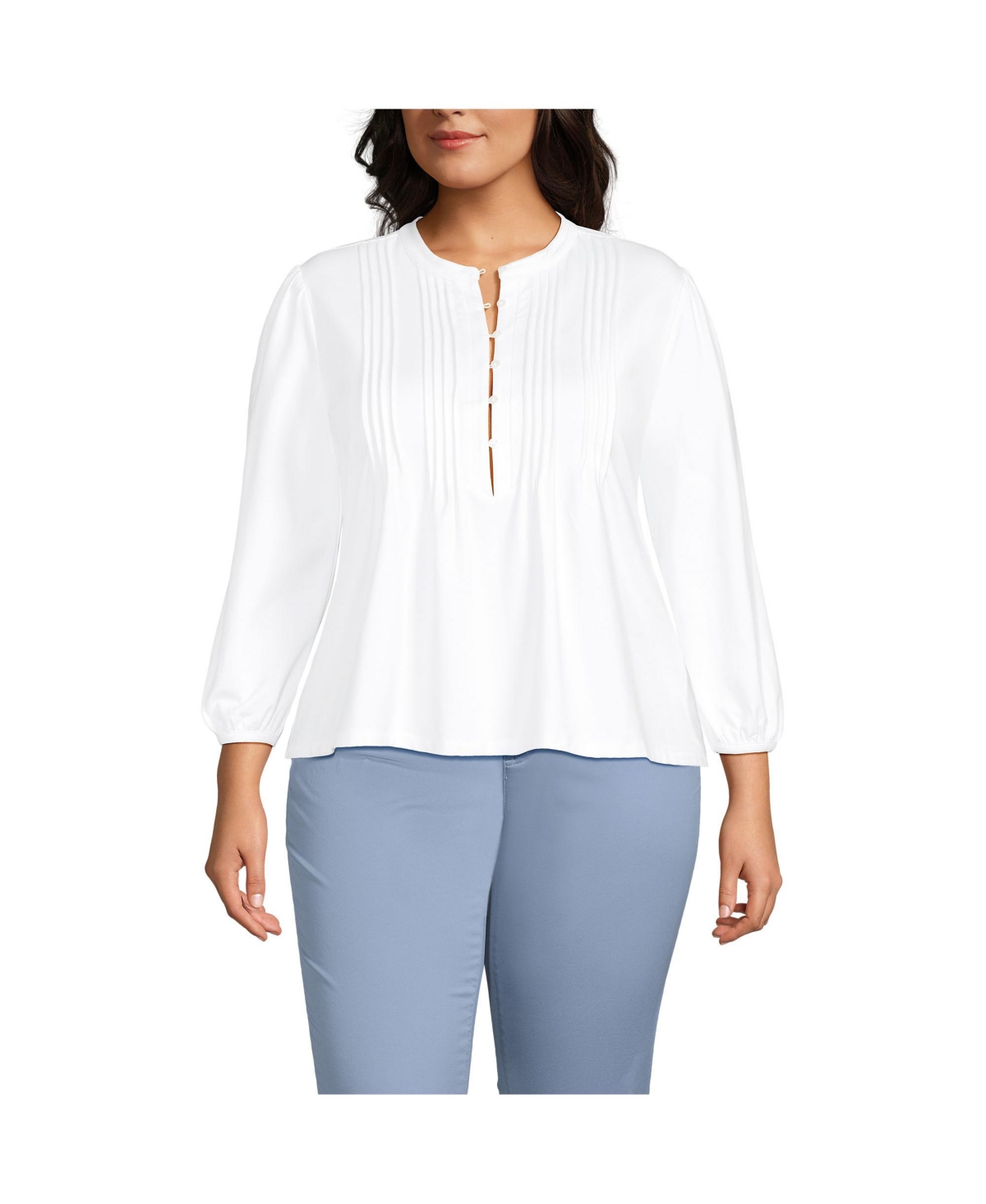 Click here for Lands End Plus Size Lightweight Jersey Button Pint... prices