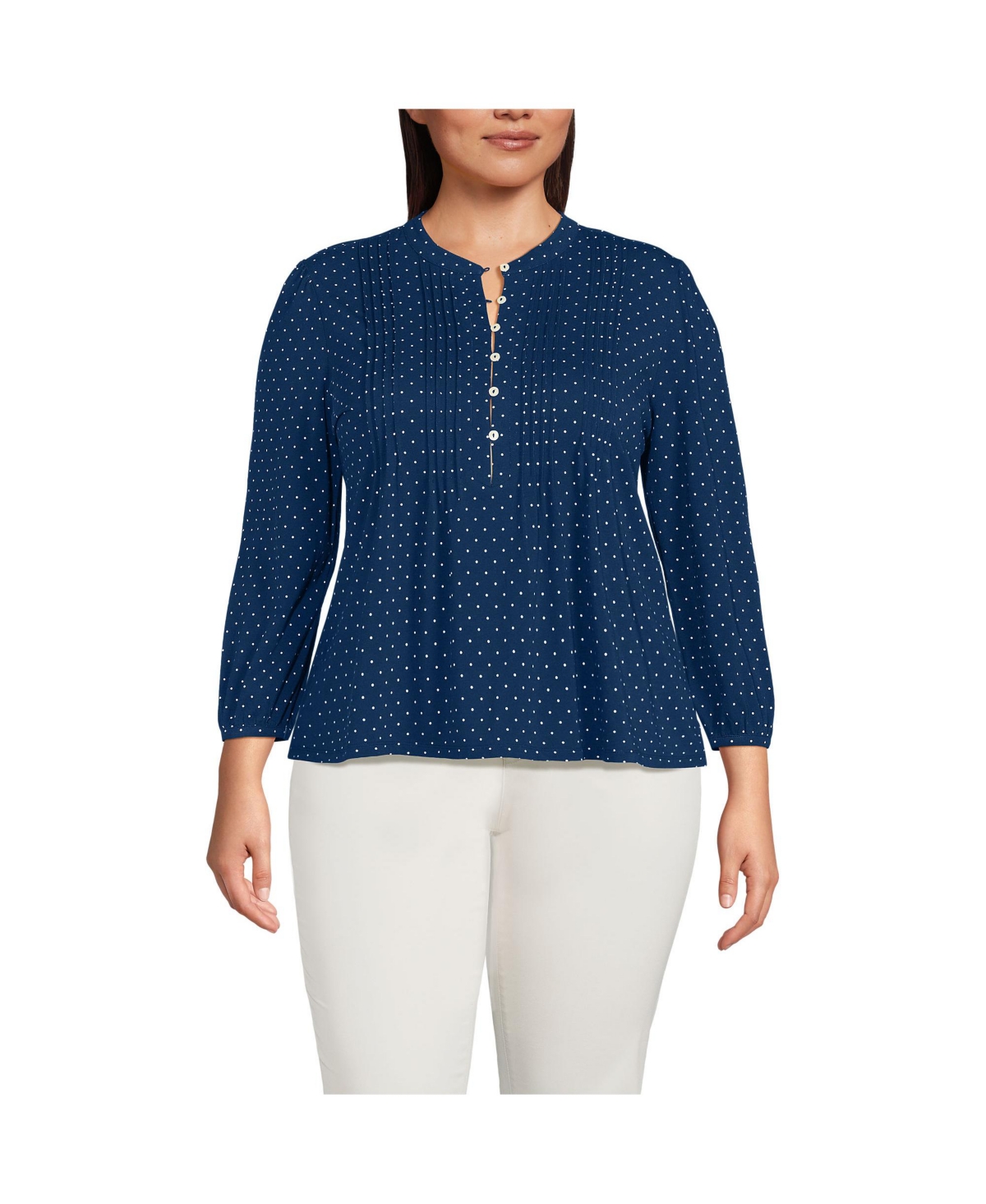 Click here for Lands End Plus Size Lightweight Jersey Button Pint... prices