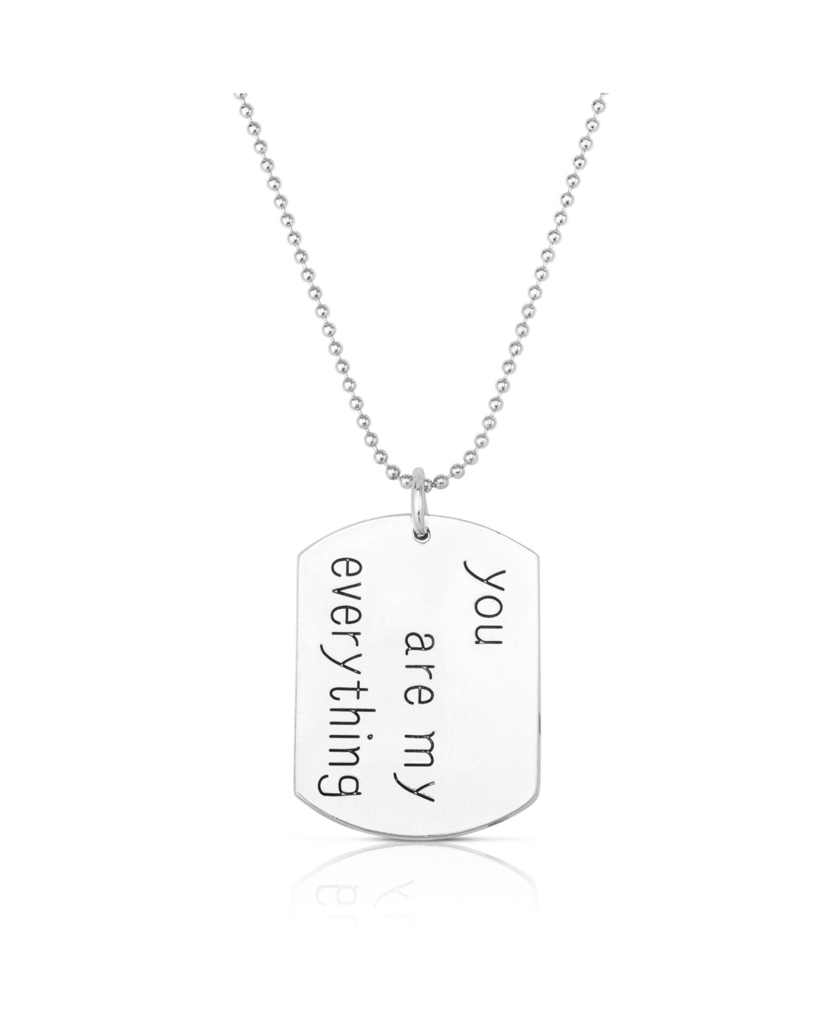Click here for White Gold Plated Dog Tag Pendant Necklace - Silve... prices