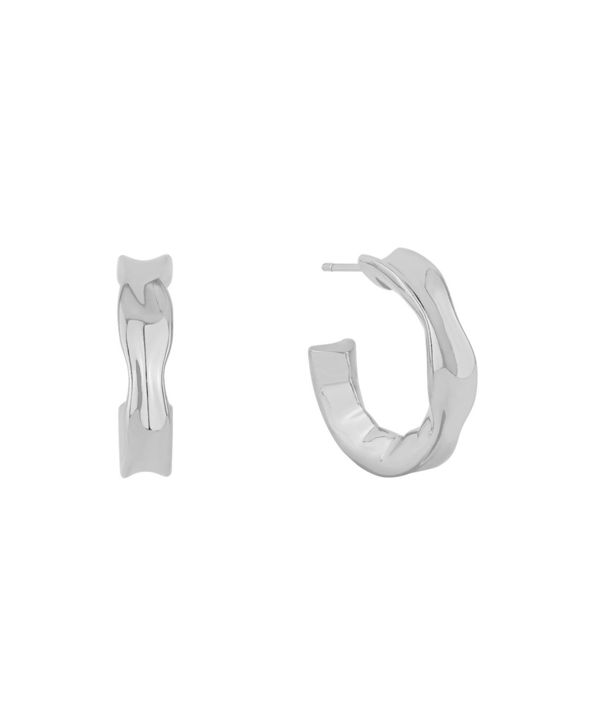 Click here for And Now This Edge Gleaming C-Hoop Earrings - Silve... prices