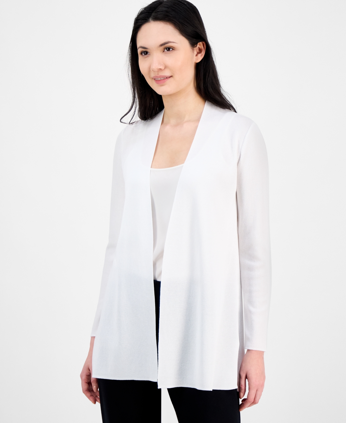 Click here for Anne Klein Womens Napa Fine Rib Pocket Cardigan -... prices