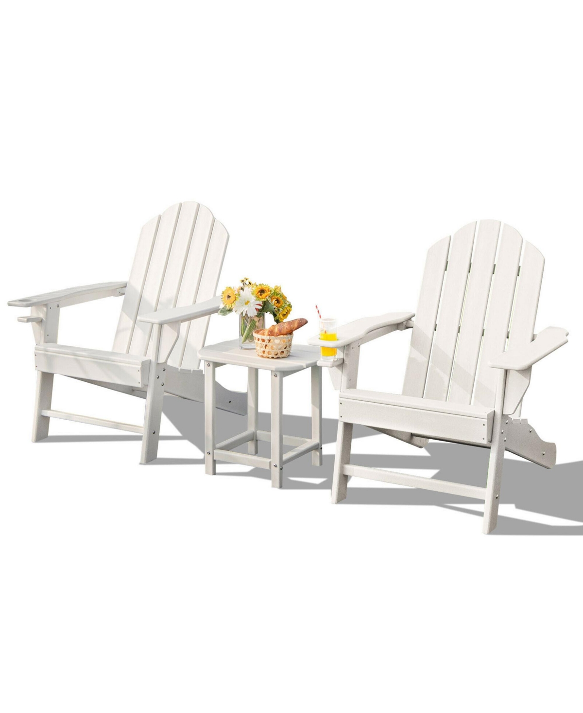 Click here for Gymax 3PC Patio Folding Adirondack Chair Side Tabl... prices