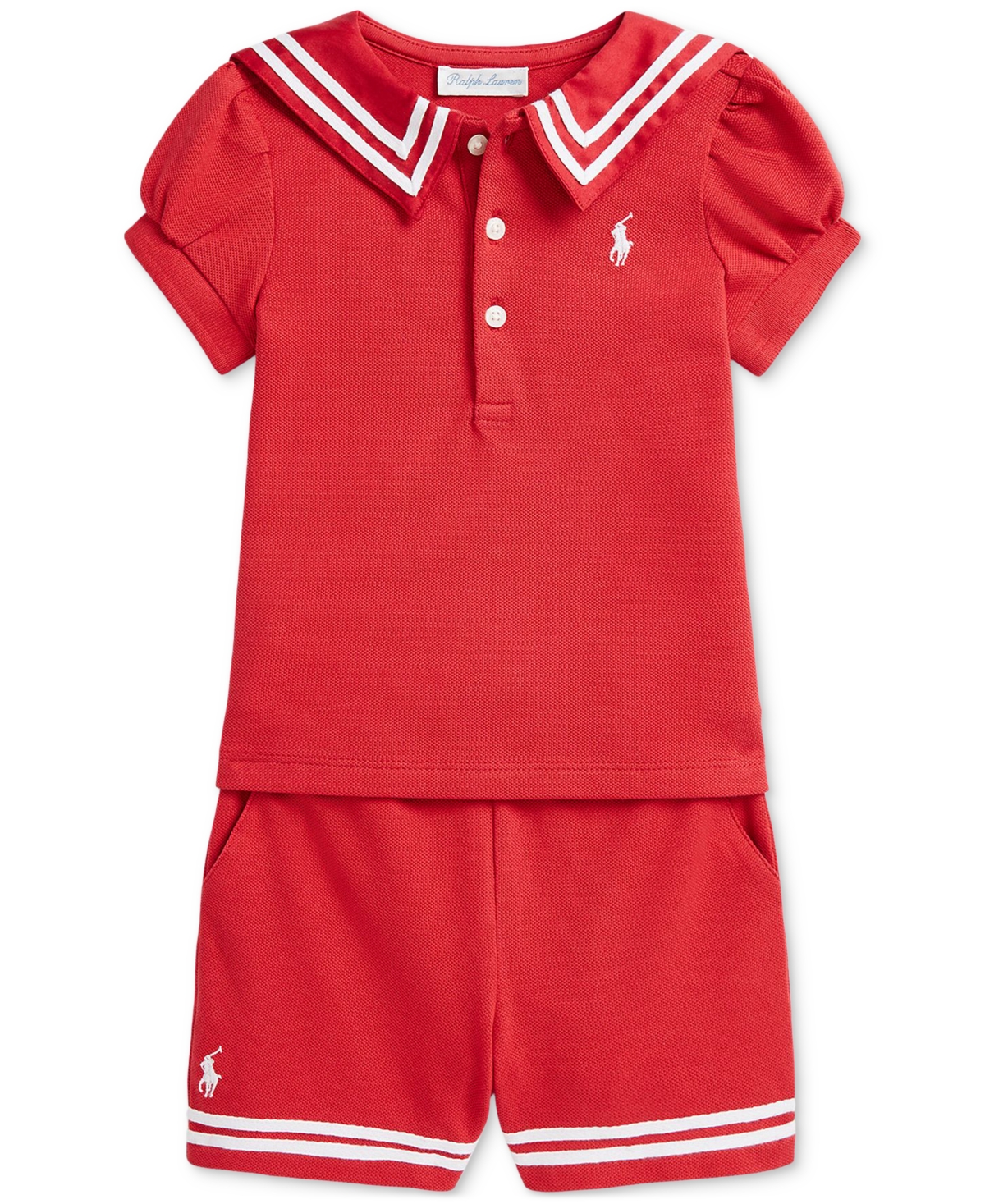 Click here for Polo Ralph Lauren Baby Girls Sailor Top & Short Se... prices