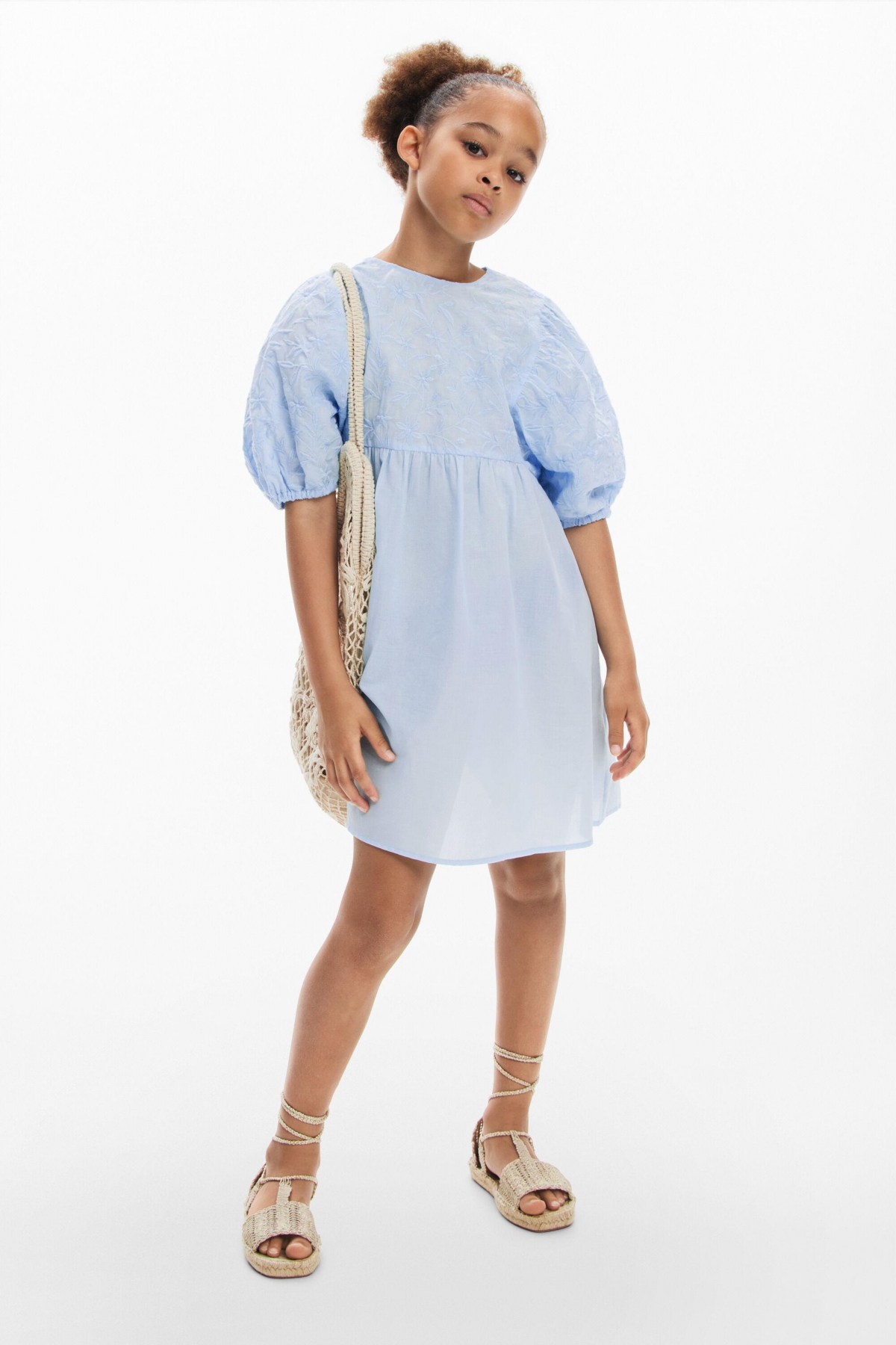 Click here for Desigual Girls Girlss Short floral dress - Blue prices