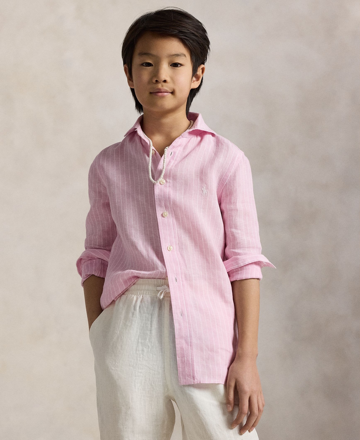 Click here for Polo Ralph Lauren Big Boys Striped Linen Shirt - C... prices