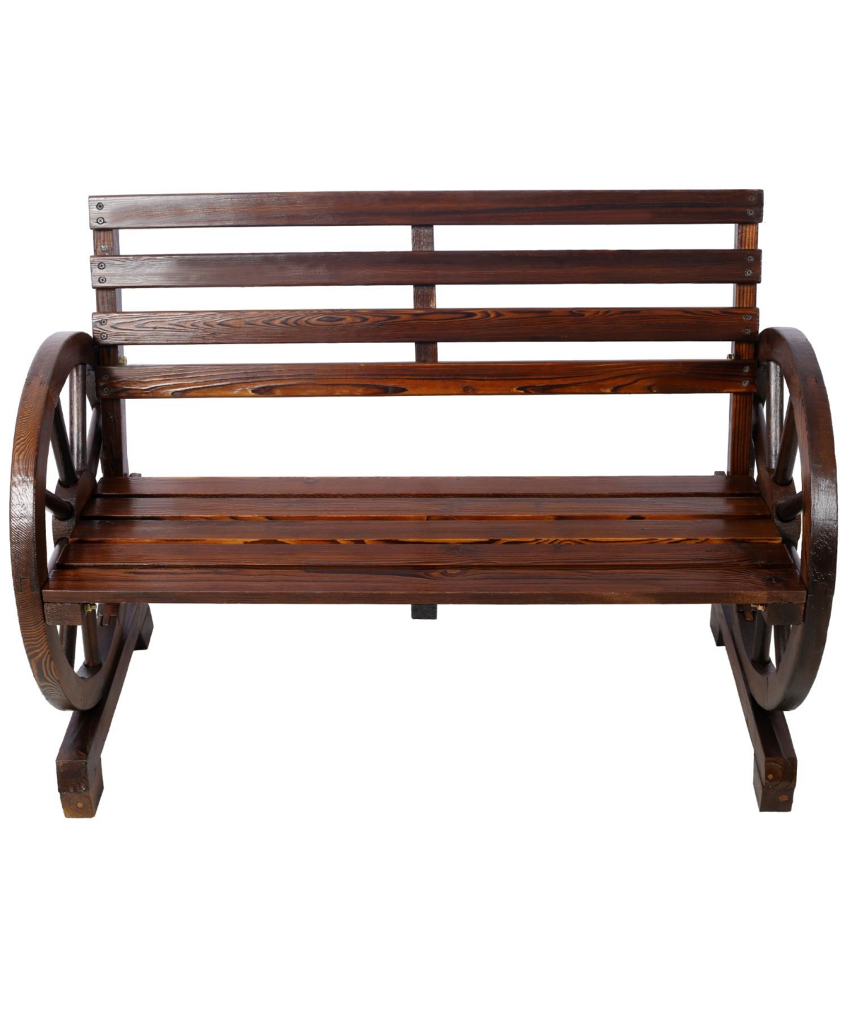 Click here for Streamdale 2-Person Wagon Wheel Bench for Outdoor... prices