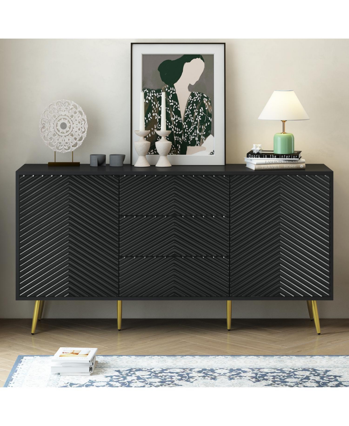 Click here for Streamdale Geometric Line Sideboard with Conical L... prices