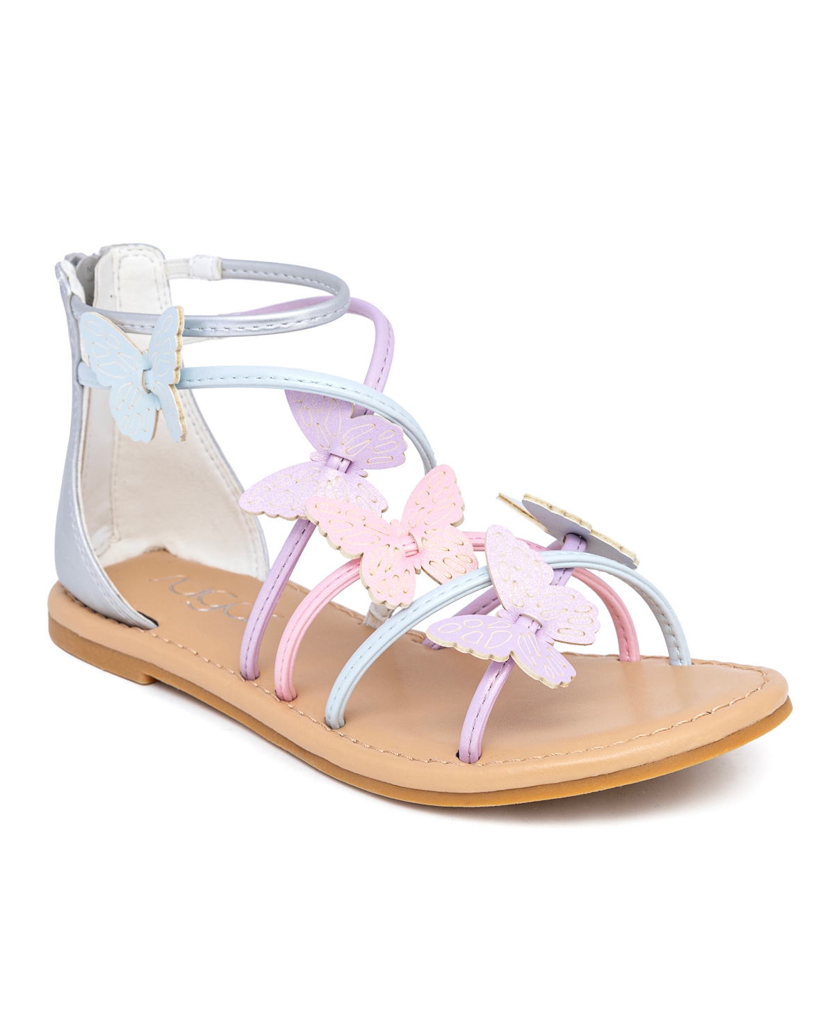 Click here for Sugar Little and Big Girls Josie Flat Sandal - Sil... prices
