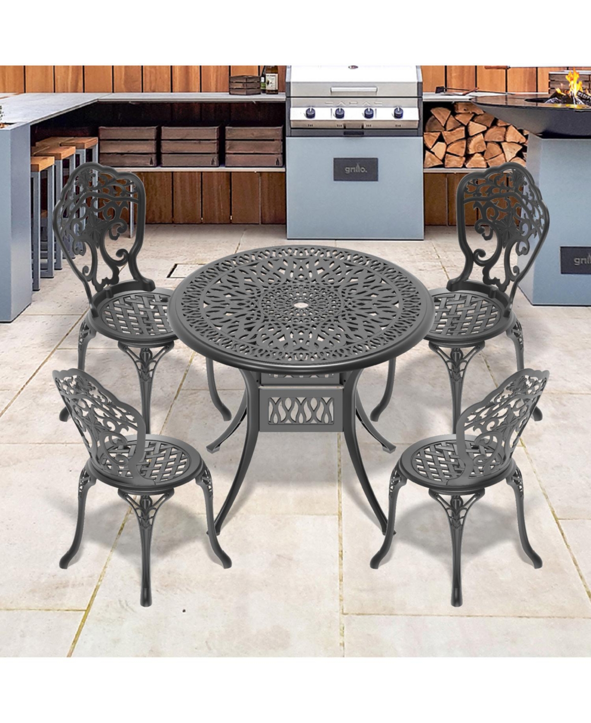 Click here for Streamdale 5-Piece Set Of All-Weather Cast Aluminu... prices