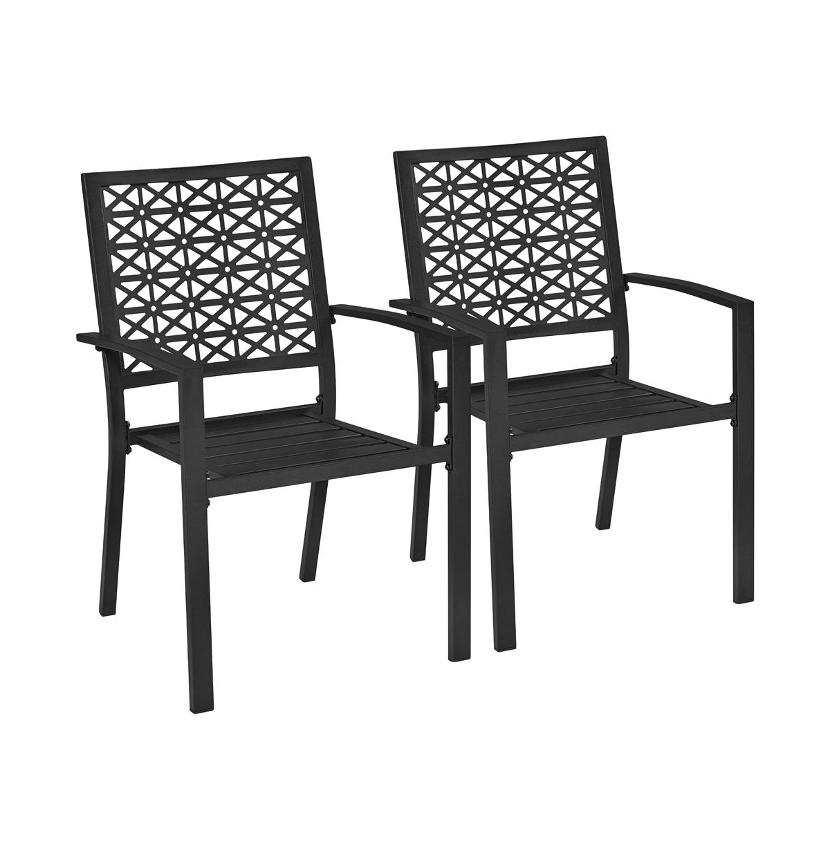 Click here for Yaheetech Set of 2 Outdoor Modern Steel Dining Cha... prices