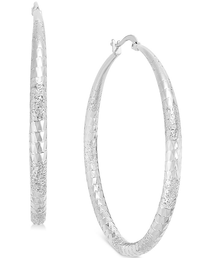 Thalia Sodi Extra Large 2.3" Diamond Cut Hoop Earrings, Created for Macy's - Macy's
