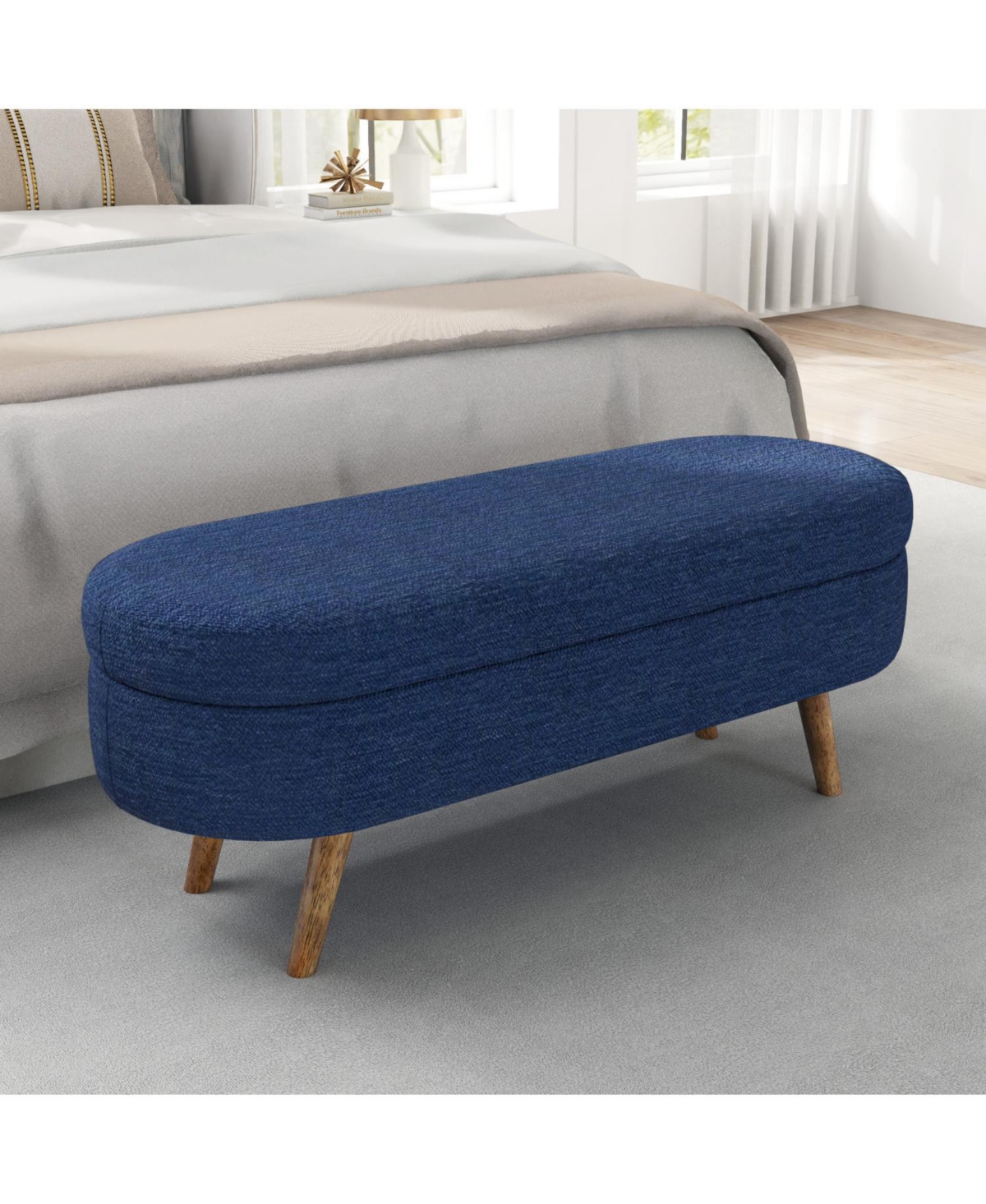 Click here for Streamdale Ottoman Oval Storage Bench Rubber Wood... prices