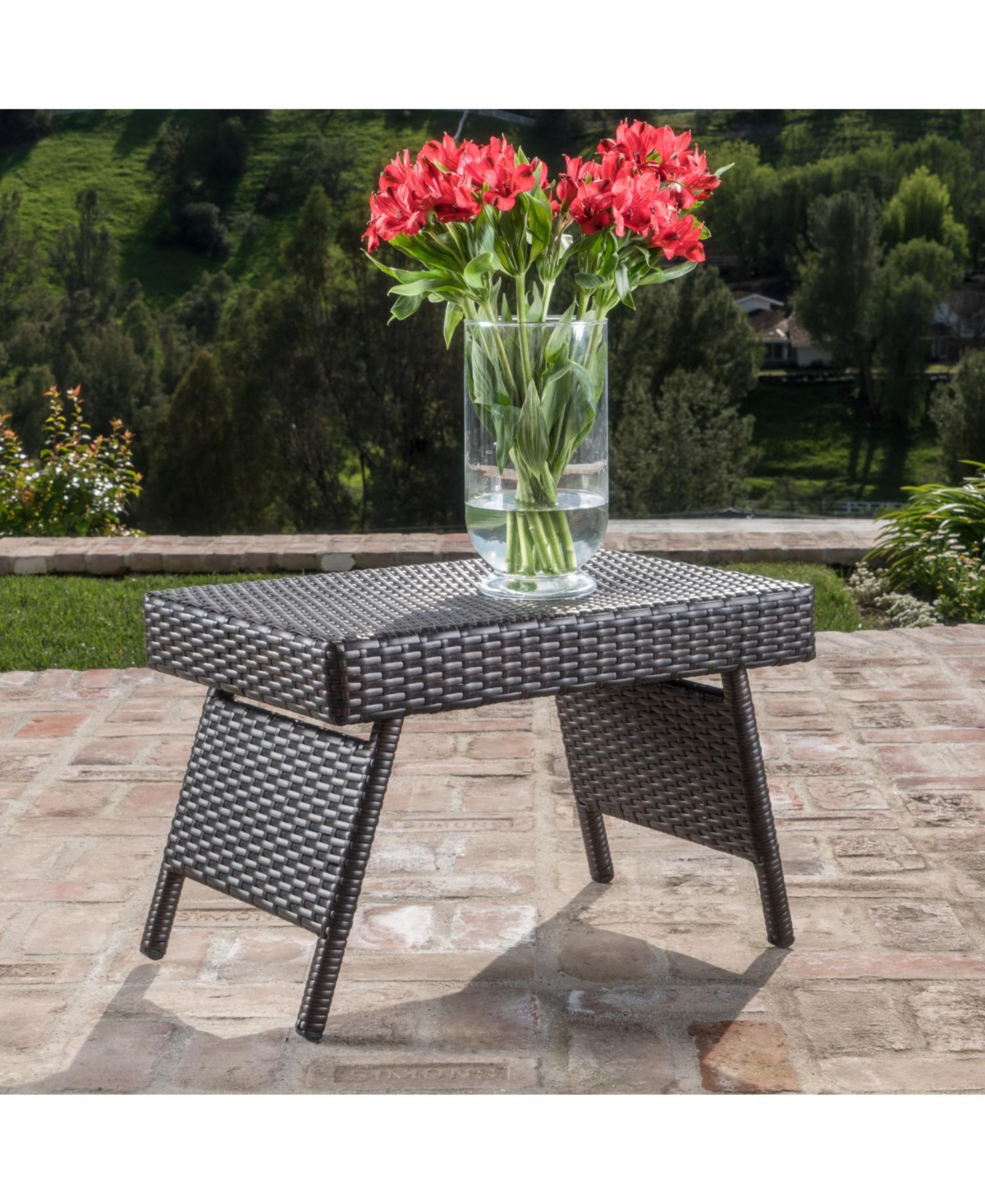 Click here for Streamdale Rattan Wicker Outdoor Accent Table Elev... prices