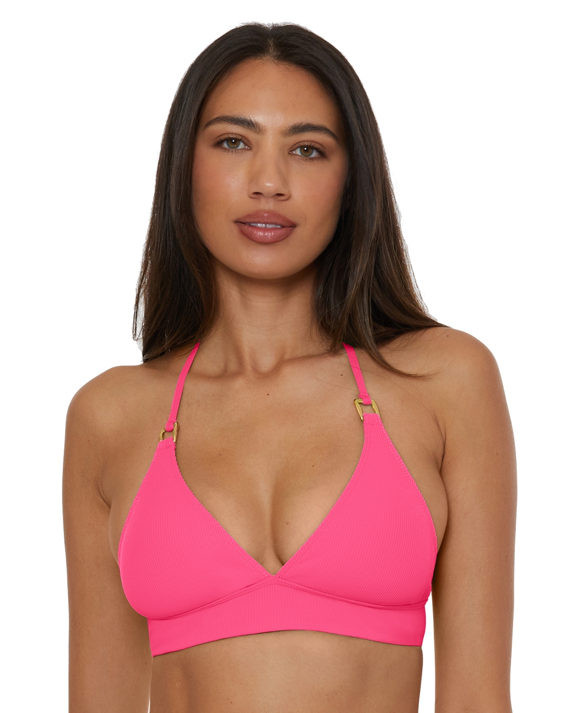 Click here for Becca Womens Modern Edge Textured Rib Halter Bikin... prices