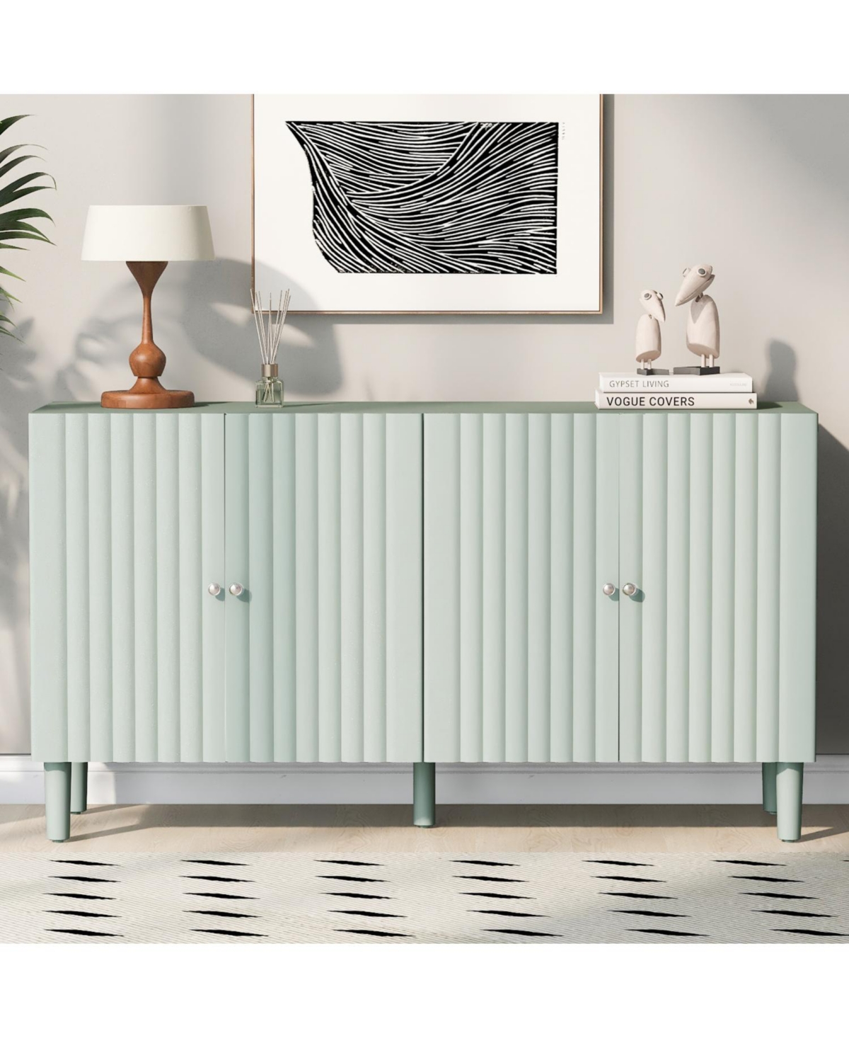 Click here for Streamdale Elegant Four-Door Sideboard with Wavy D... prices