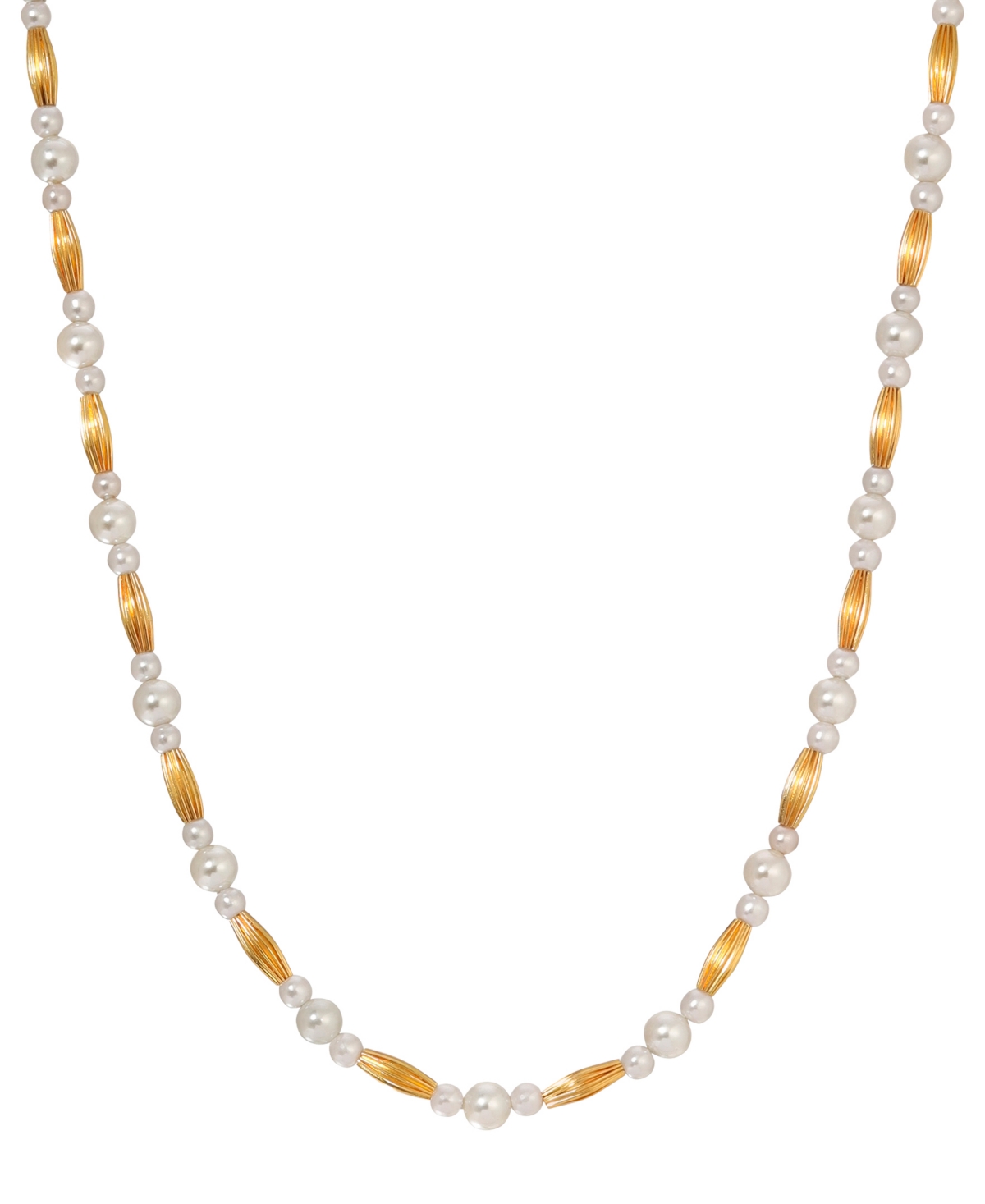 Click here for 2028 Faux Cultivated Pearl Gold-Tone Bead Strand N... prices